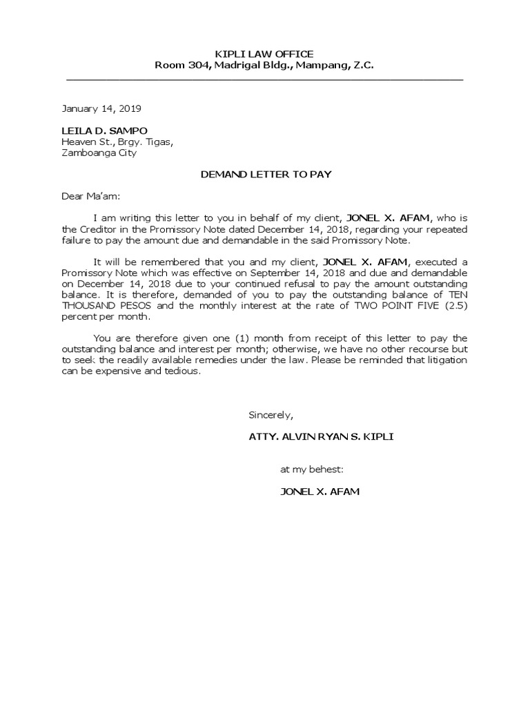 Demand Letter Mhedz | Download Free PDF | Promissory Note | Government