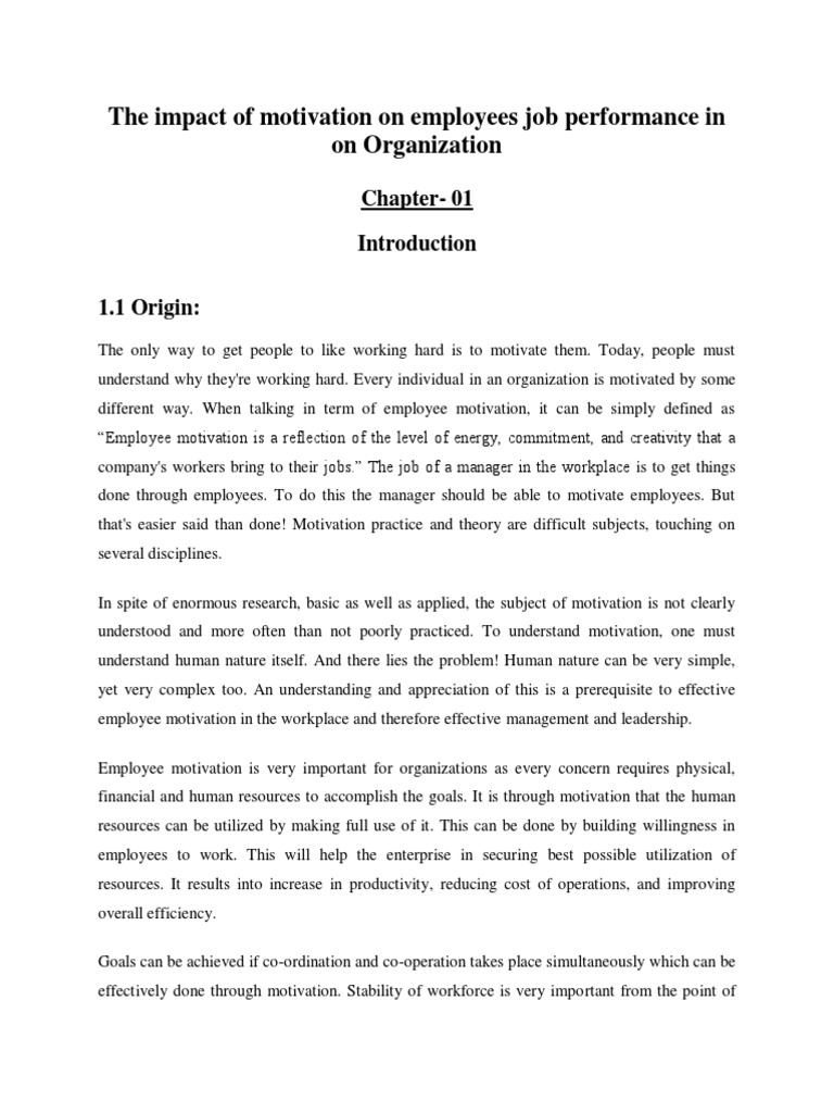 The Impact of Motivation On Employees Job Performance in On ...