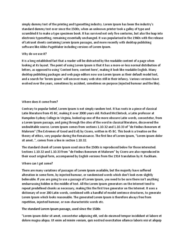 Simply Dummy Text of The Printing and Typesetting Industry | PDF | Text ...