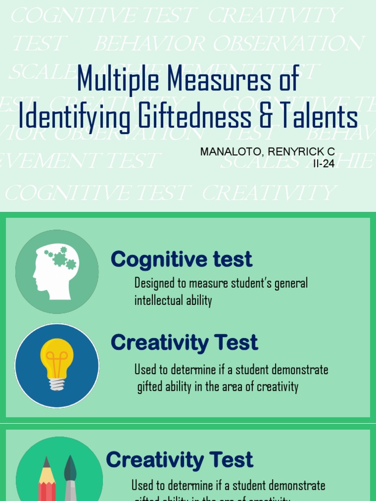 Multiple Measures of Identifying Giftedness & Talents: Manaloto ...