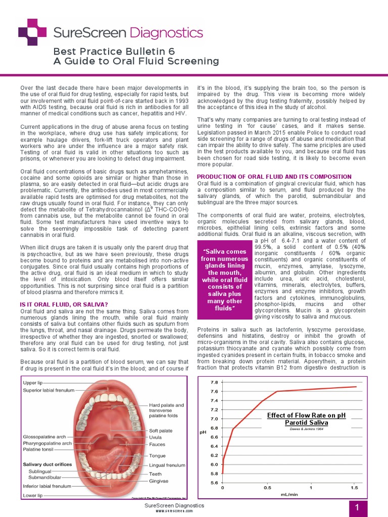 Best Practice Bulletin 6 A Guide To Oral Fluid Screening | PDF | Saliva ...