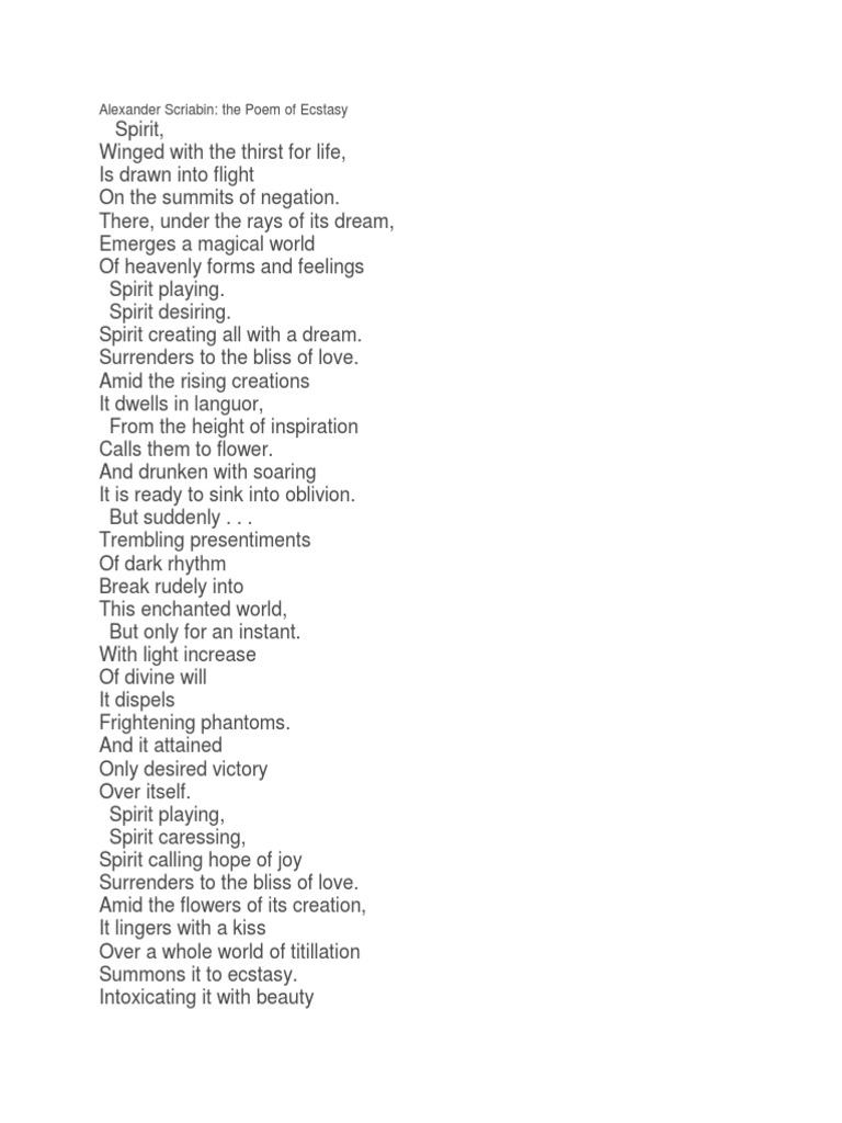 Alexander Scriabin: The Poem of Ecstasy | PDF