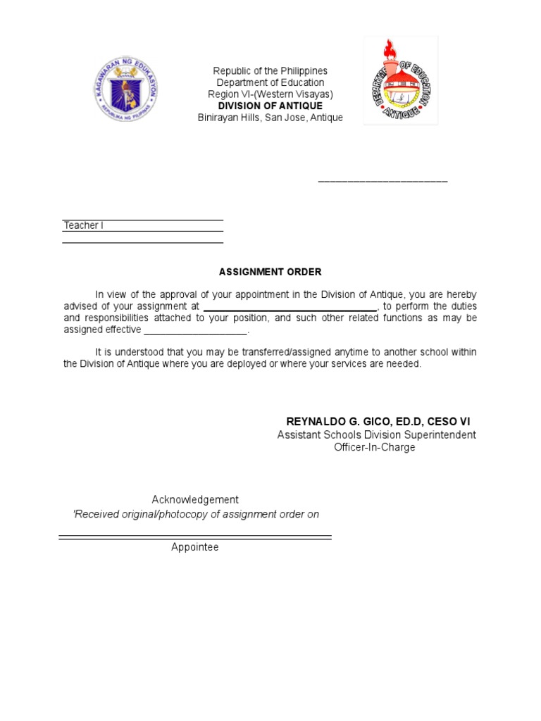 Assignment Order | PDF