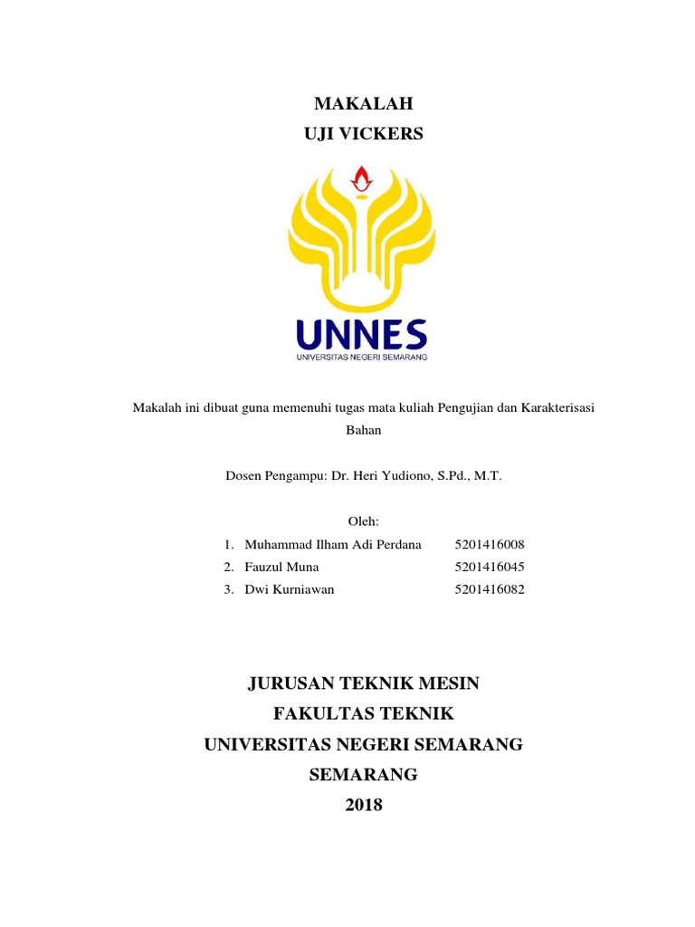 Makalah Uji Vickers | PDF