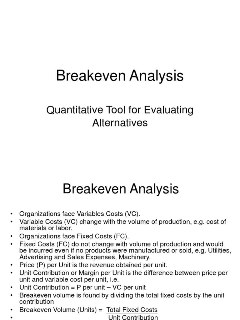 Breakeven Analysis | PDF
