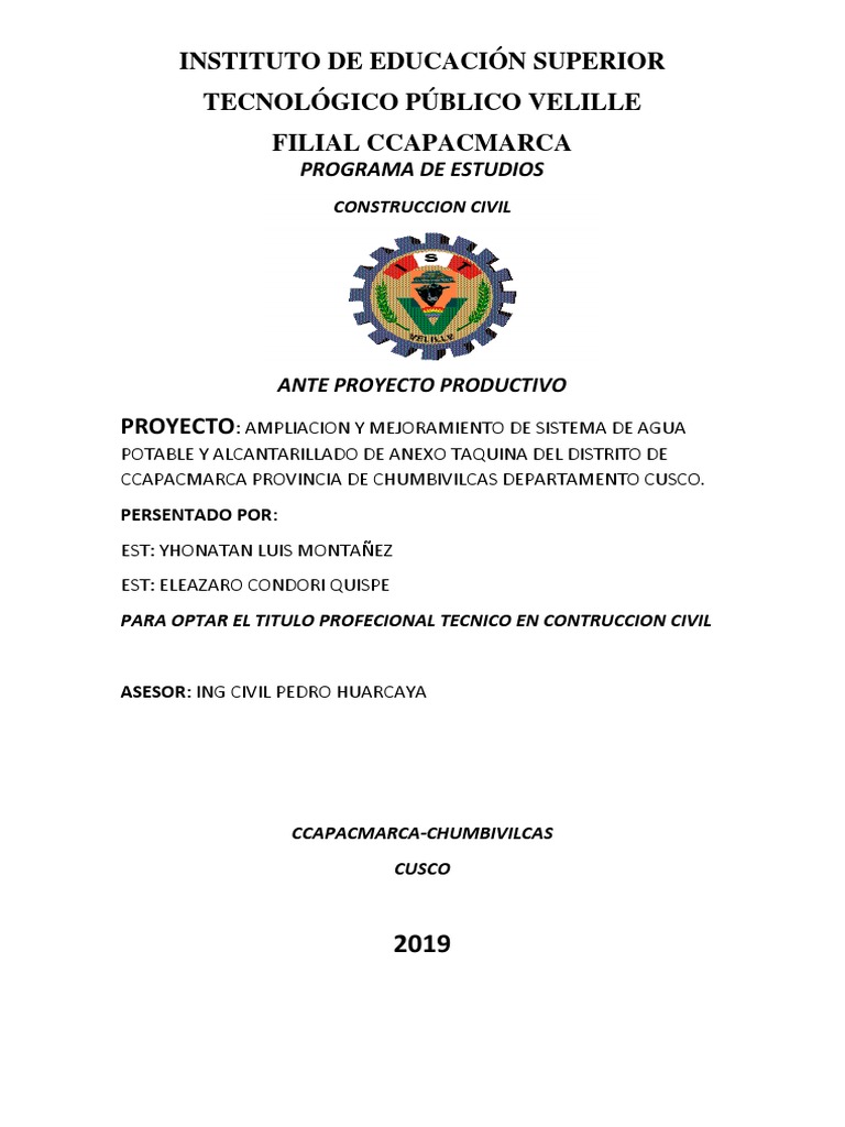 Proyecto de Titulo | PDF | Diarrea | Agua