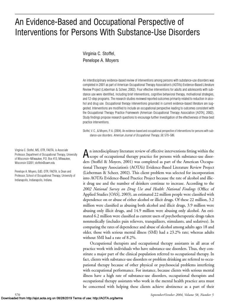 An Evidence-Based and Occupational Perspective of Interventions For ...