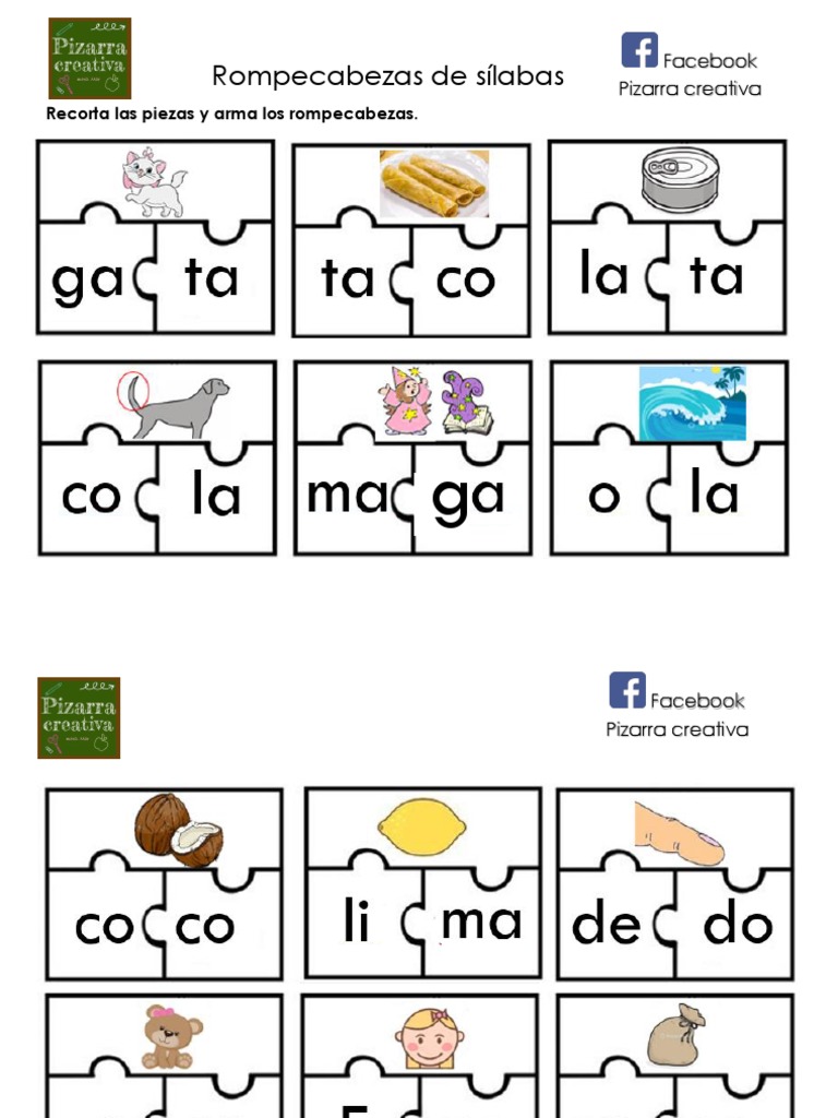 rompecabezas silabas | Rompecabezas | Matemáticas recreativas