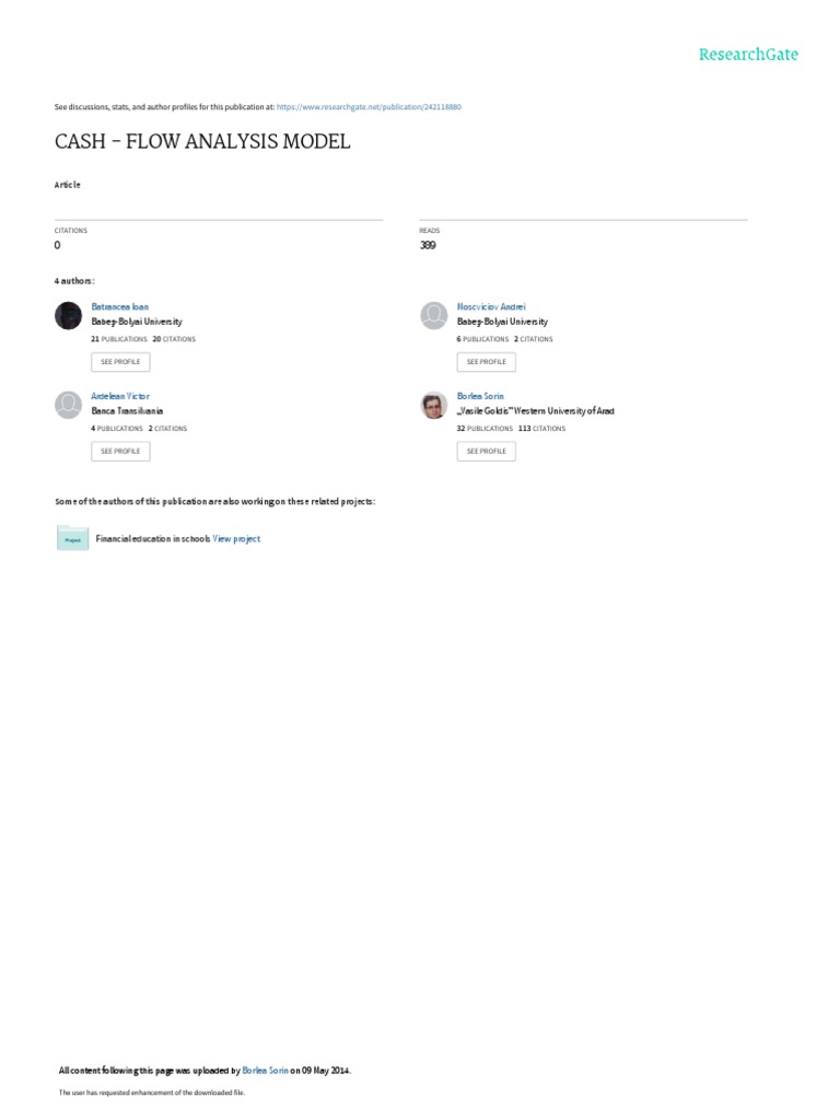 Cash - Flow Analysis Model PDF | PDF | Cash Flow Statement | Balance Sheet