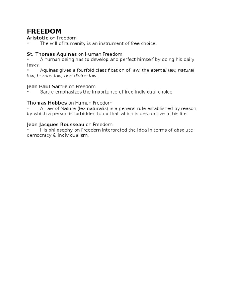 Aristotle On Freedom | PDF