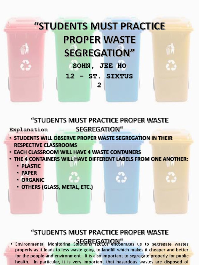 Proper Waste Segregation | PDF