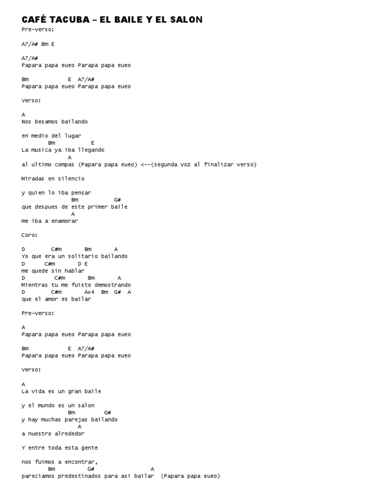 Café Tacuba - El Baile y El Salon | PDF | Entretenimiento (general)