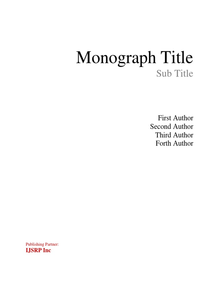 Monograph Format IJSRP | PDF | Academic Publishing | Scientific Method
