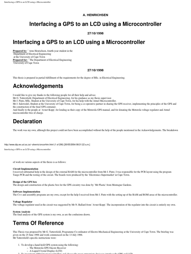 Interfacing A Gps To An LCD Using A Micro Controller | Download Free PDF | Microcontroller ...