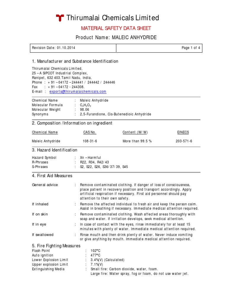 MSDS of MAN PDF | PDF | Firefighting | Combustion