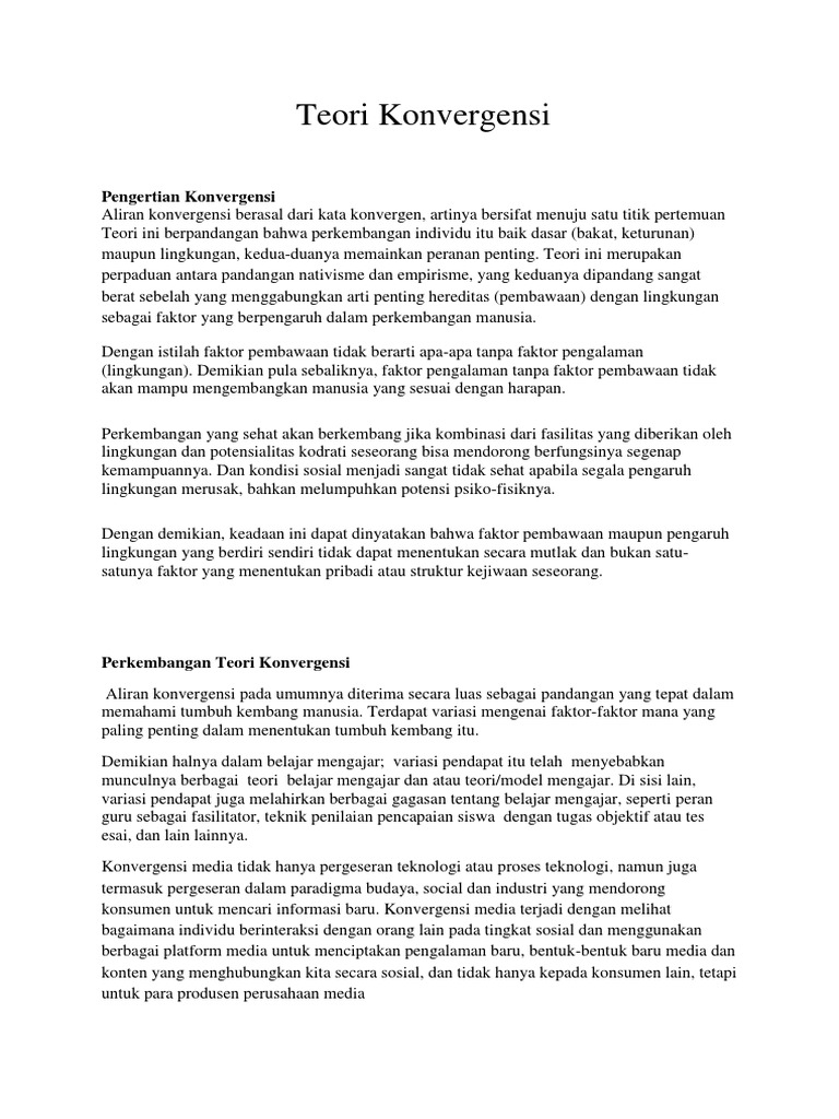 Teori Konvergensi | PDF