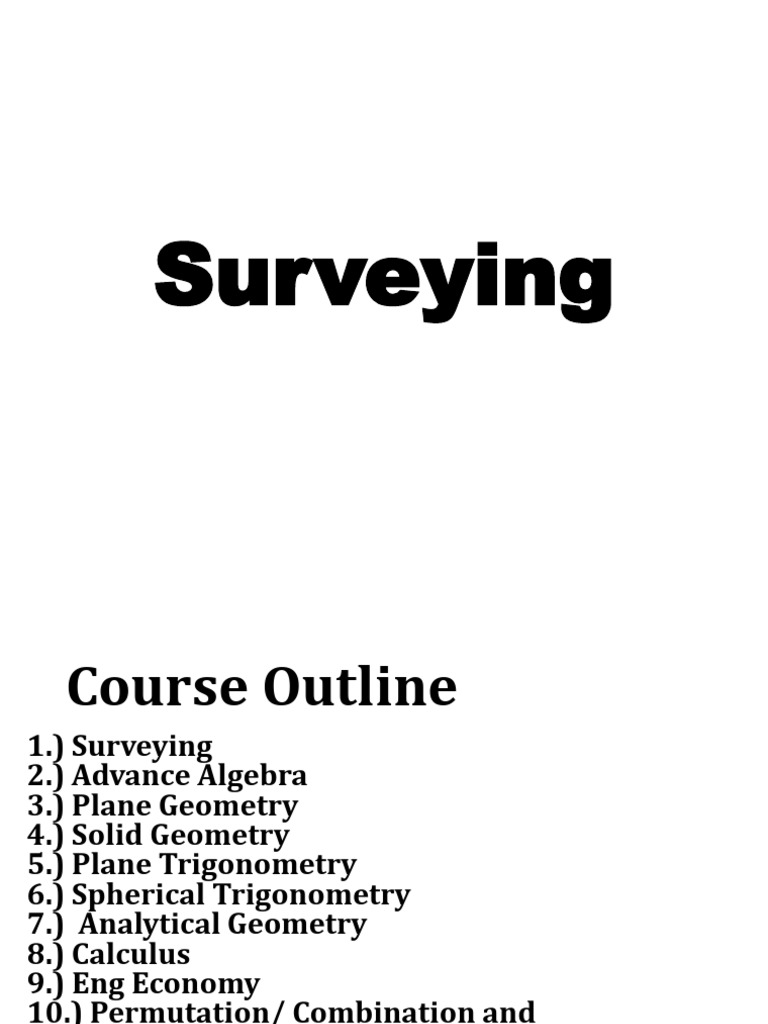 Lecture 1 | PDF | Surveying | Geometry