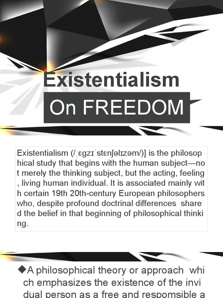 Existentialism: On Freedom | PDF | Philosophy