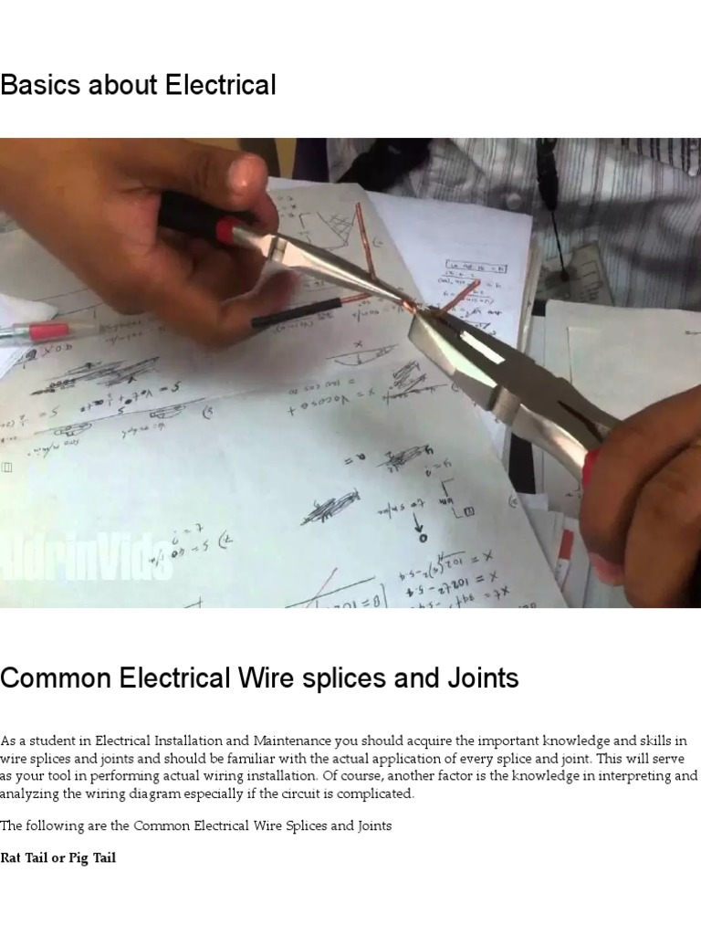 Common Electrical Wire Splices and Joints - Basics About Electrical ...