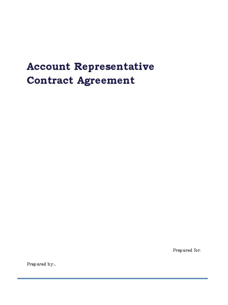 Account Representative Contract Sample | PDF | Confidentiality | Payments