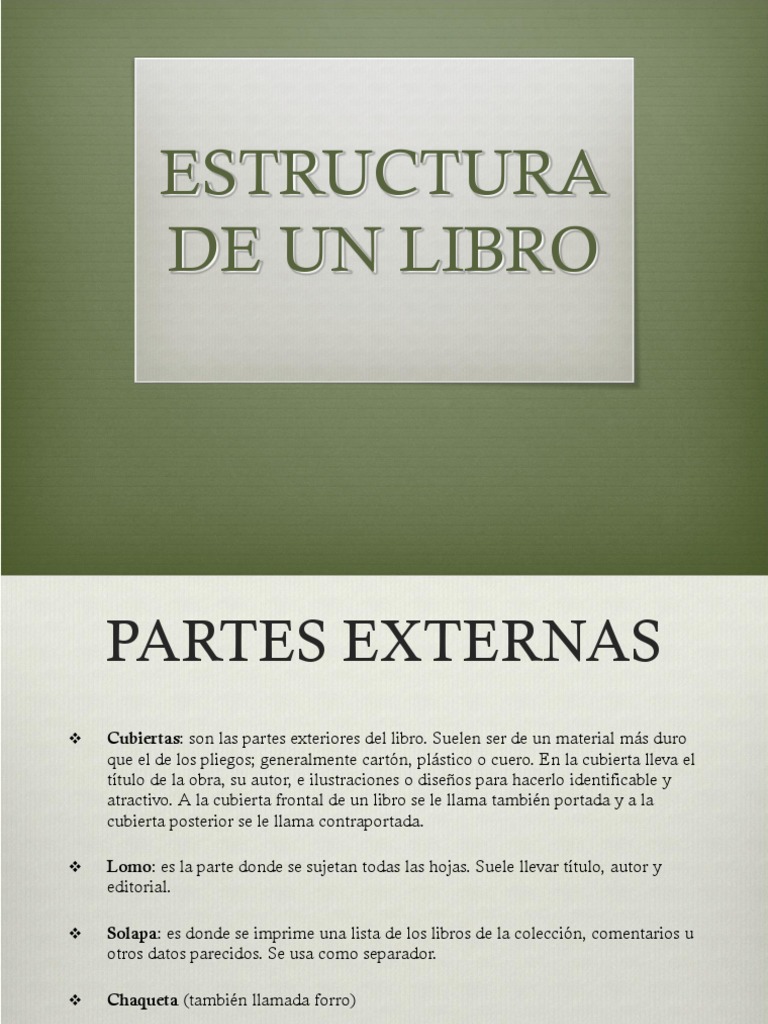 1.-Estructura de Un Libro | PDF | Publicación | Libros