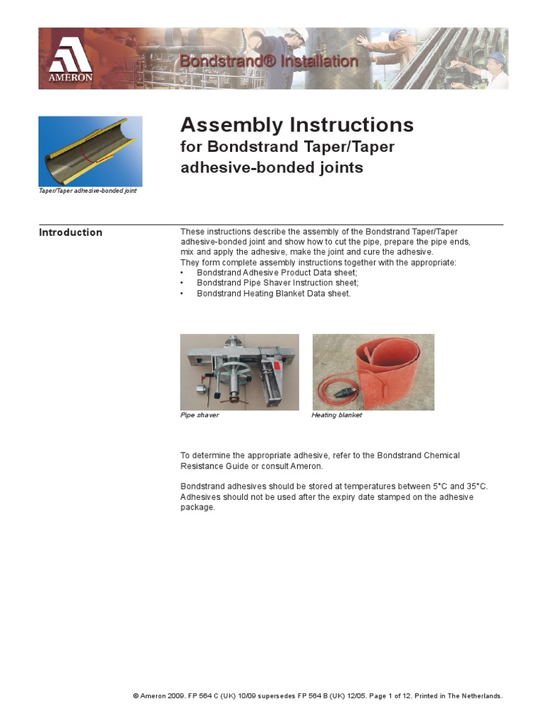 Assembly Instructions For Taper Joints | PDF | Adhesive | Tap (Valve)