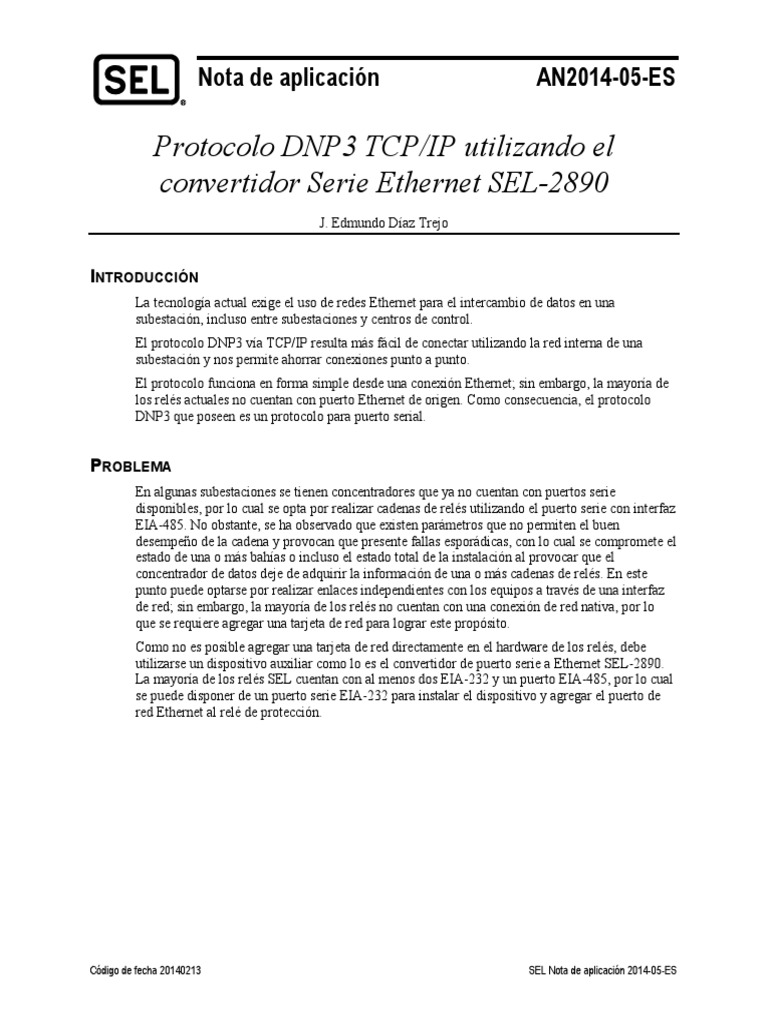 An2014-05-Es - 20140213 Serial DNP | PDF | Protocolos de internet | Red ...
