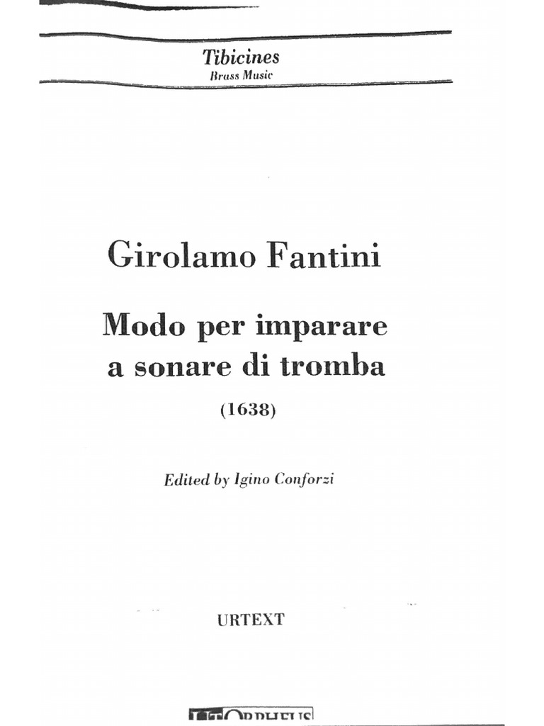 Girolamo Fantini - Modo Per Imparare A Sonare Di Tromba (1938) PDF | PDF