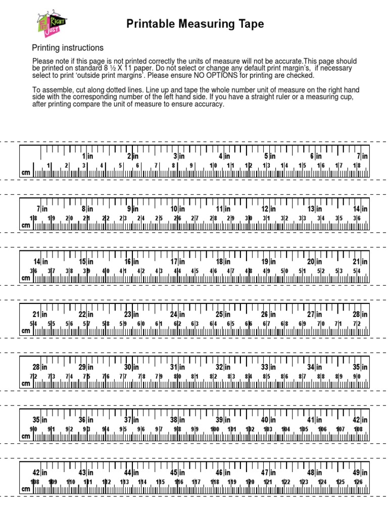 Printable Measuring Tape Guide | PDF