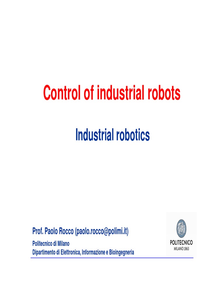 Control of Industrial Robots | PDF | Robot | Robotics