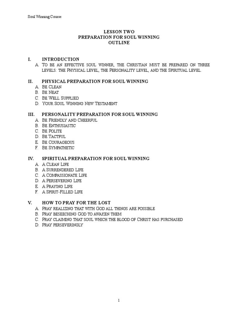 Soul Winning Lesson 002 Instructor | PDF | Jesus | Prayer