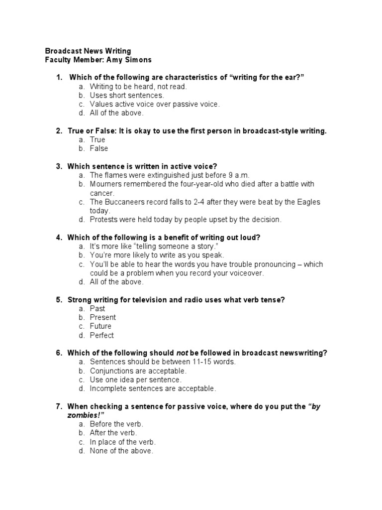 Broadcast Writing Essentials | PDF