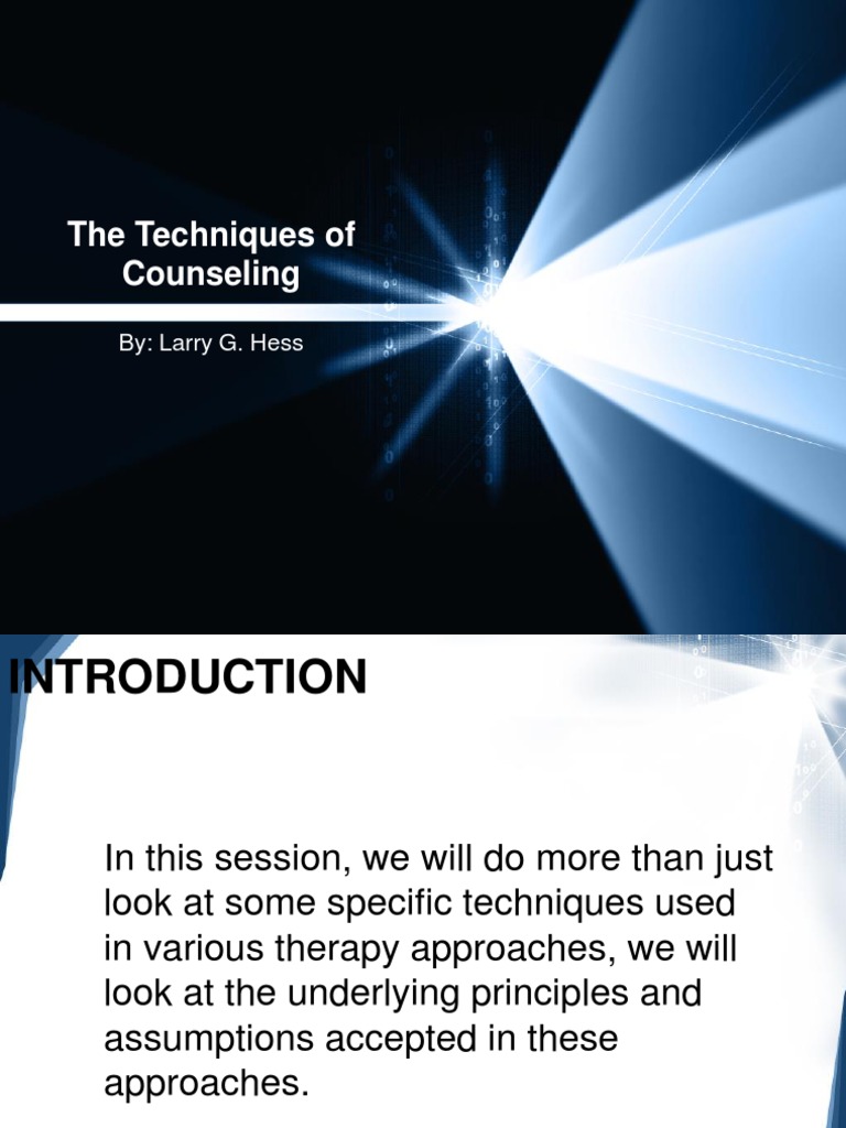 Techniques Counseling | PDF | Therapy | Psychotherapy