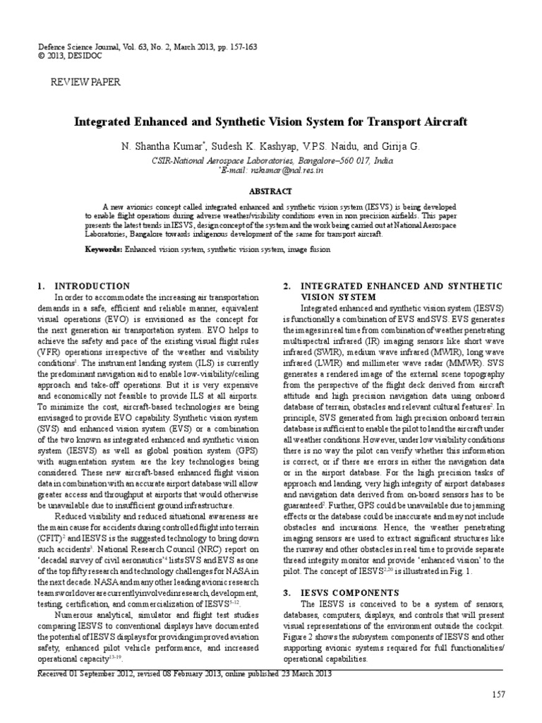 Integrated Enhanced and Synthetic Vision System For Transport Aircraft ...