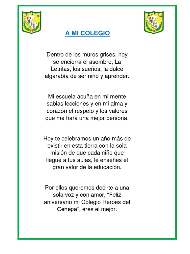 A Mi Colegio | PDF