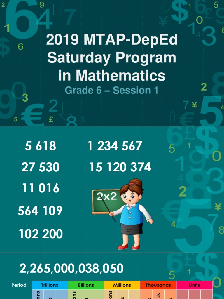 2019 MTAP-DepEd Saturday Program in Mathematics Grade 6 Session 1 | PDF ...