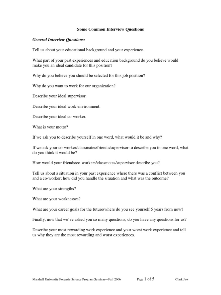 Common Interview Questions | Forensic Science | Crime Scene