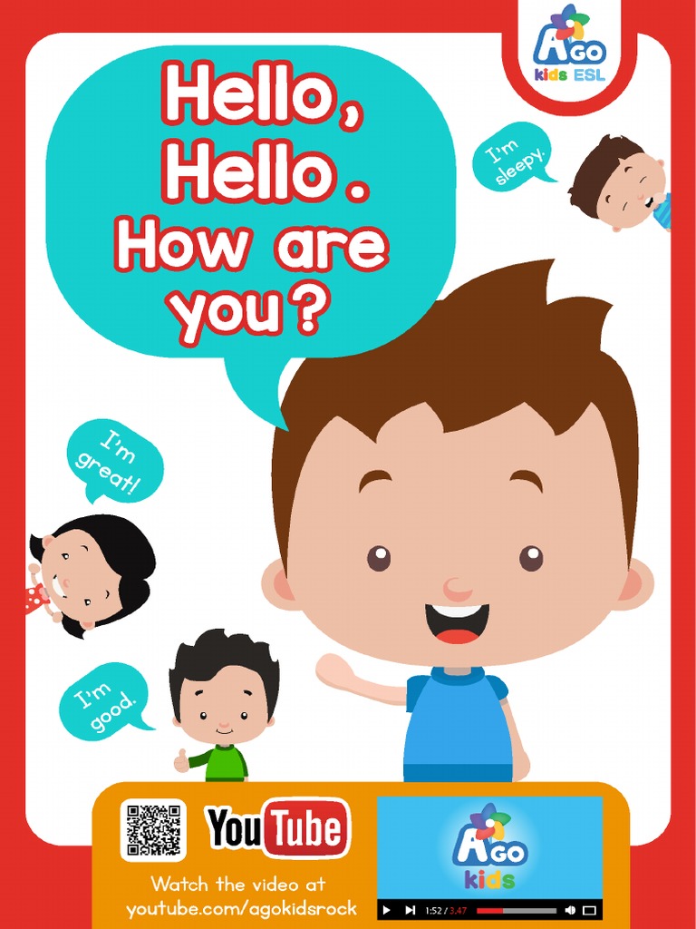 Hello Hello How Are You Song Flashcards Activities | PDF