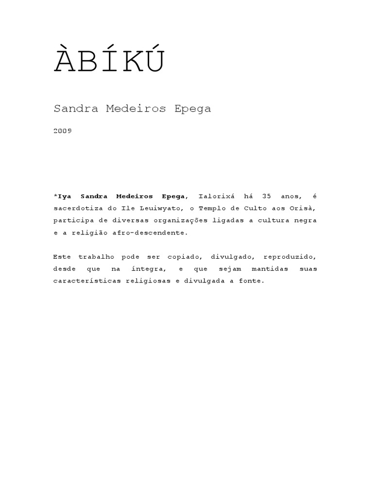 Abiku | PDF | Religião e crença | Natureza