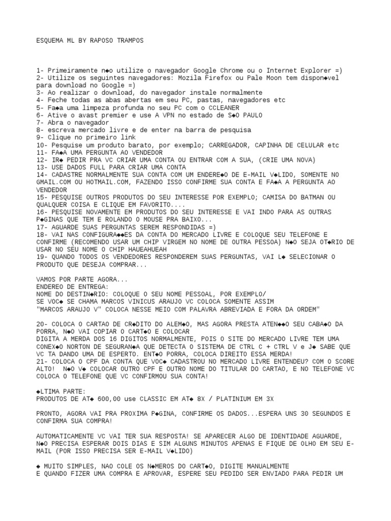 Esquema ML 2019 Raposo Trampos | PDF | Informática | Internet