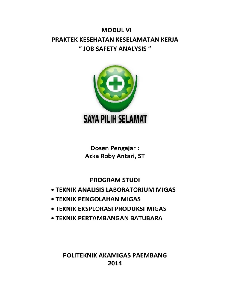 Modul 6 Praktek K3 Job Safety Analysis JSA PDF | PDF