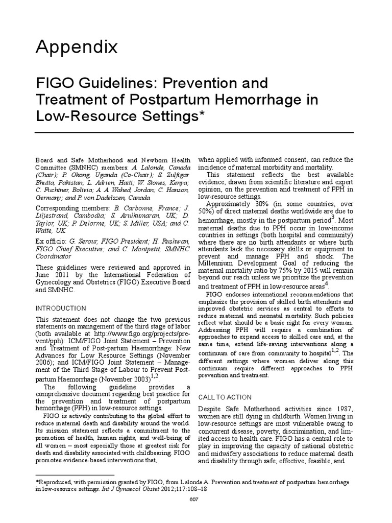 Figo PPH | PDF | Childbirth | Maternal Death