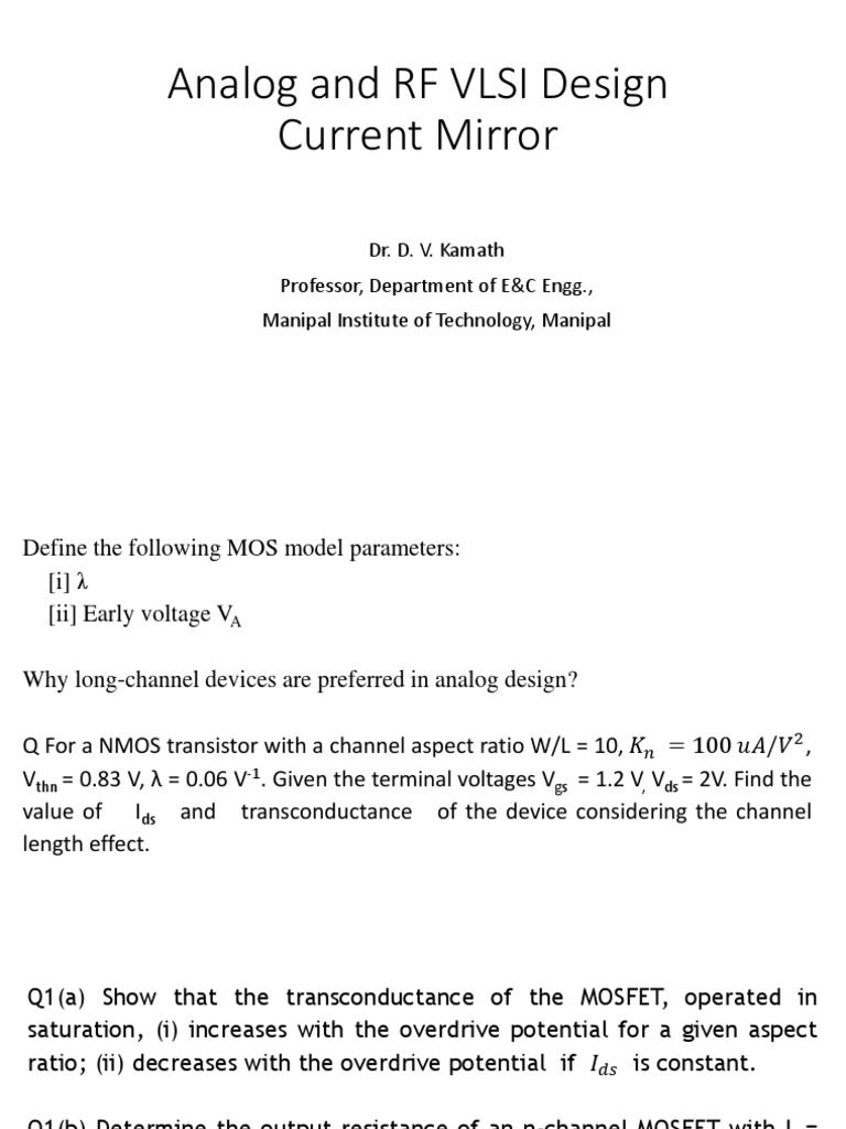 ARF Current Mirror | PDF | Mosfet | Electrical Engineering