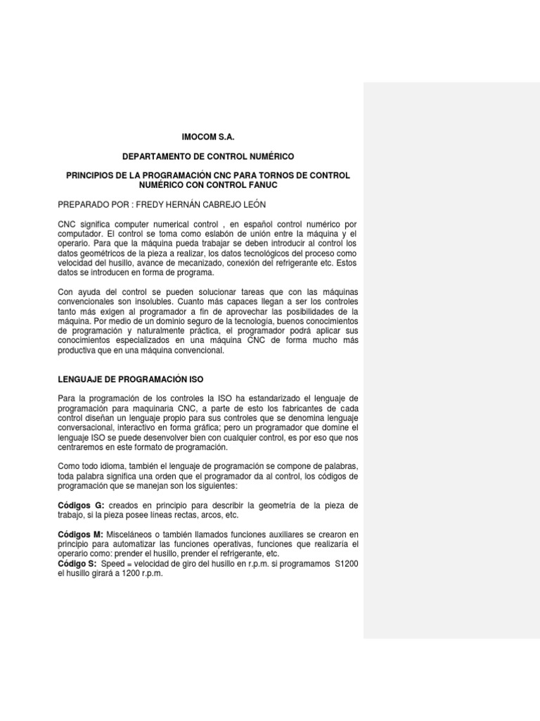 CNC Torno 2 PDF | Descargar gratis PDF | Perforar | Control numerico
