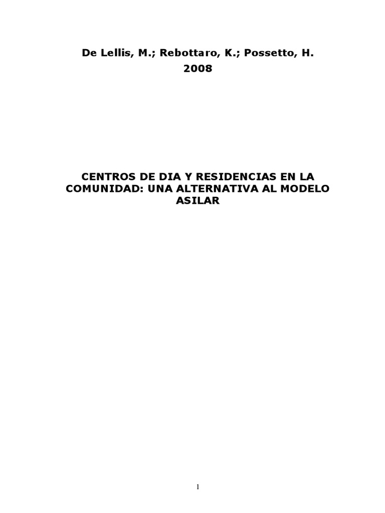 Alternativas al Modelo Asilar en Salud Mental | PDF | Hospital ...
