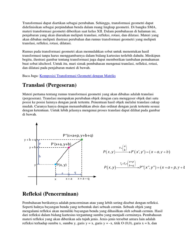 Soal dan Pembahasan Transformasi Geometri | PDF | Sains & Matematika