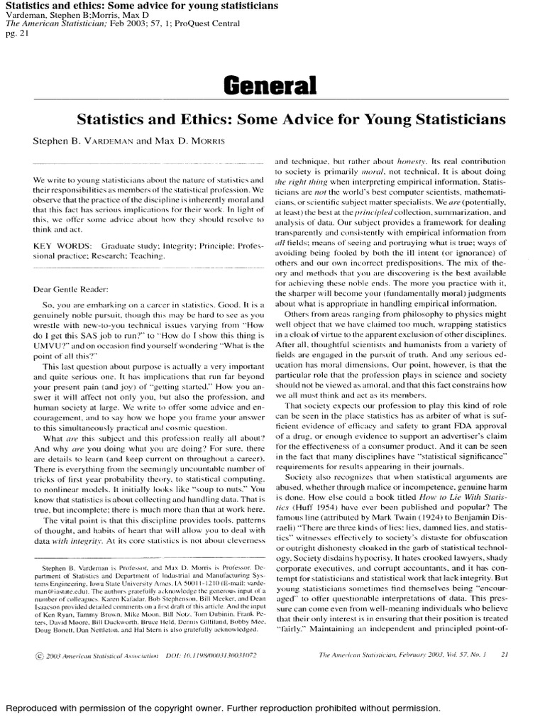 The American Statistician Feb 2003 57, 1 Proquest Central | PDF