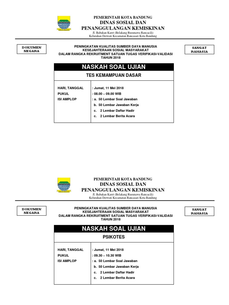 Kop Amplop Soal | PDF