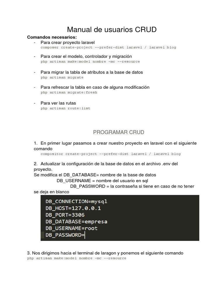 Manual de Usuario CRUD | PDF | Php | Bases de datos