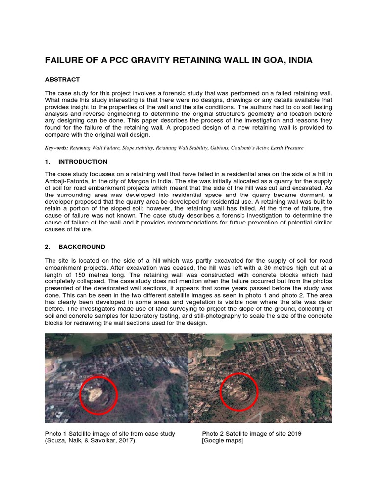 Gravity Retaining Wall Collapse | PDF | Soil | Solid Mechanics